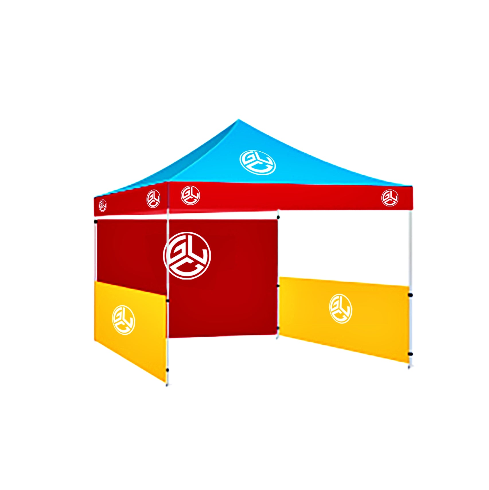 10x10 Custom Canopy w/ 1 Full Wall & 2 Half Walls – Canopy Squad